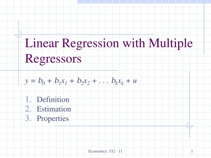 PPT - Linear Regression with Multiple Regressors PowerPoint ...