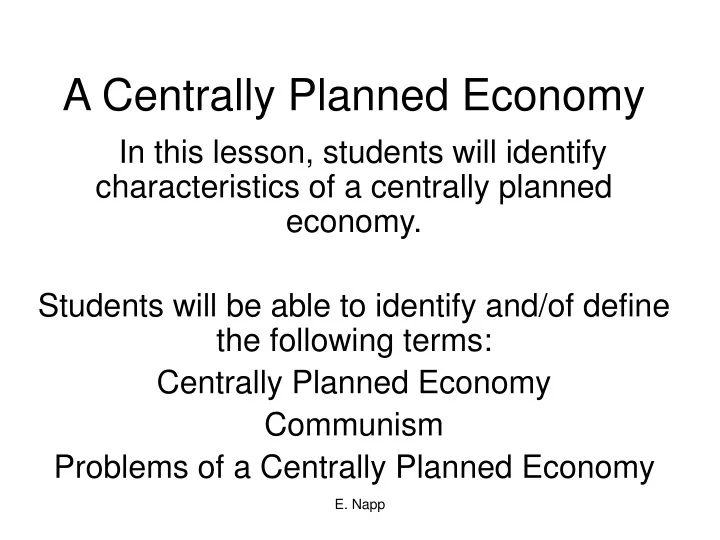 PPT - A Centrally Planned Economy PowerPoint Presentation, free ...