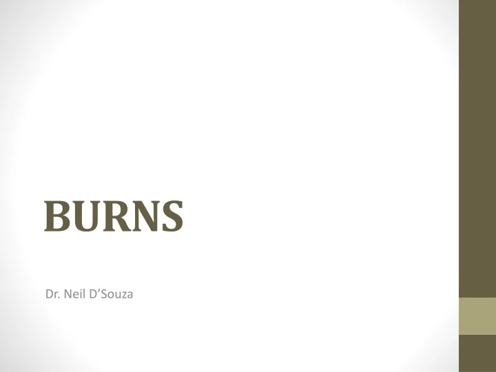 PPT - BURNS PowerPoint Presentation, free download - ID:9291221