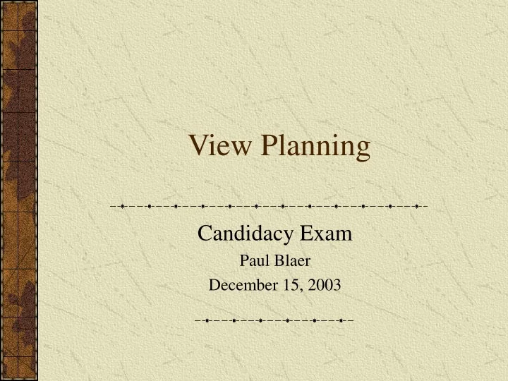 PPT - View Planning PowerPoint Presentation, free download - ID:9292148