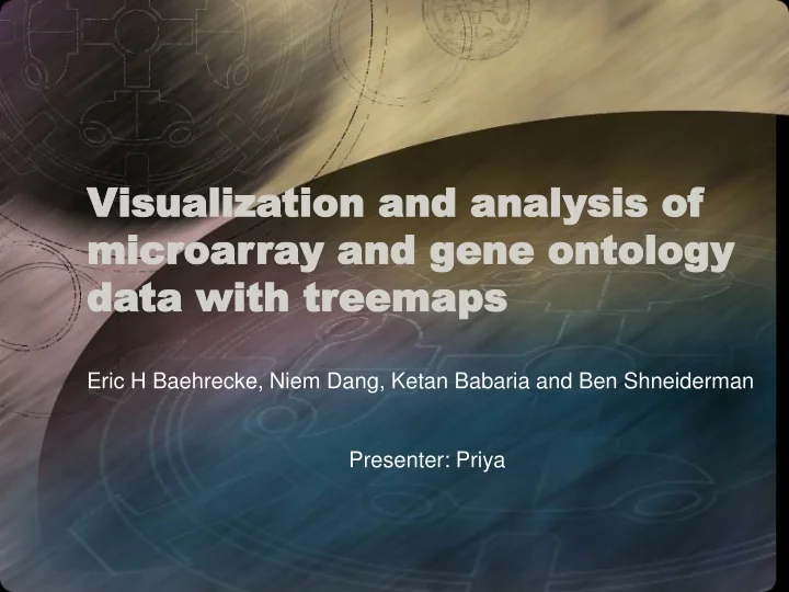 PPT - Visualization and analysis of microarray and gene ontology data ...