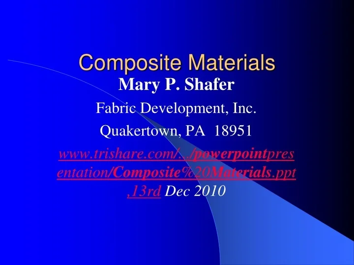 PPT - Composite Materials PowerPoint Presentation, free download - ID ...