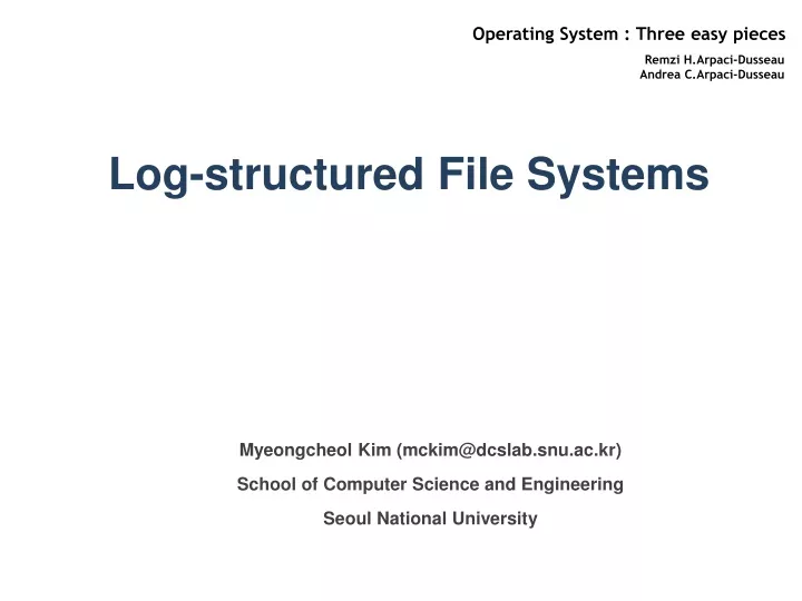 Ppt Log Structured File Systems Powerpoint Presentation Free Download Id 9294177