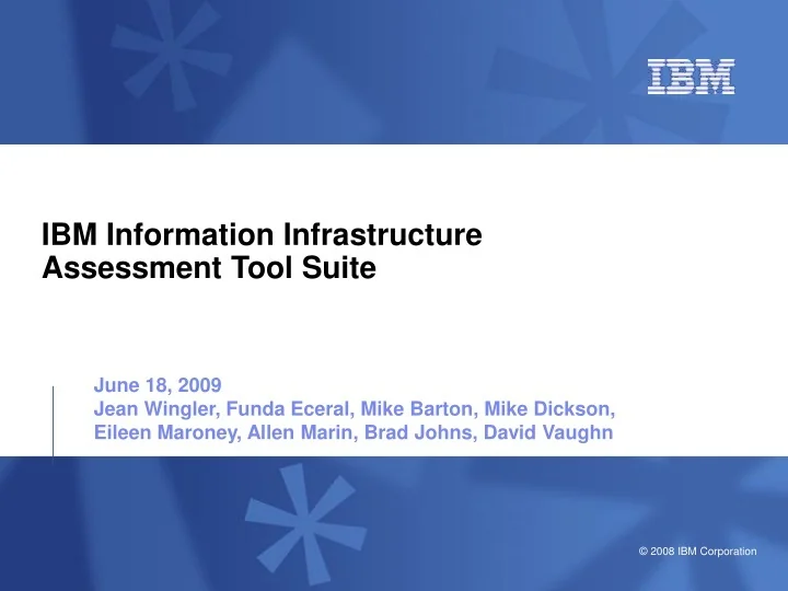 PPT - IBM Information Infrastructure Assessment Tool Suite PowerPoint ...