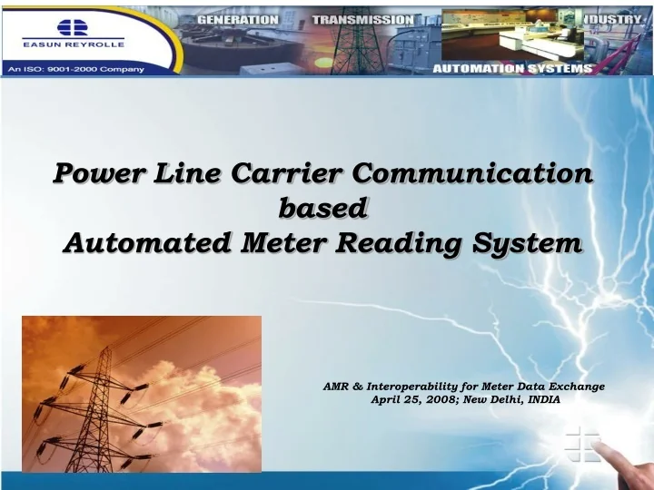 PPT - Power Line Carrier Communication based Automated Meter Reading ...