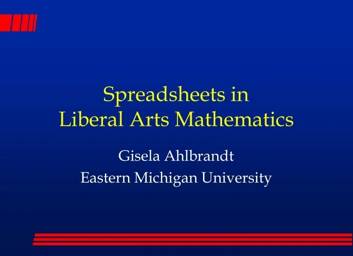 PPT - Spreadsheets in Liberal Arts Mathematics PowerPoint Presentation ...
