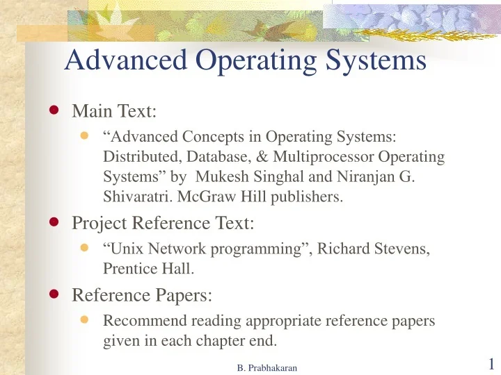 PPT - Advanced Operating Systems PowerPoint Presentation, free download ...