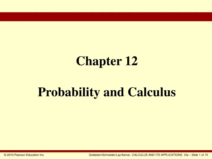 PPT - Chapter 12 Probability and Calculus PowerPoint Presentation, free ...