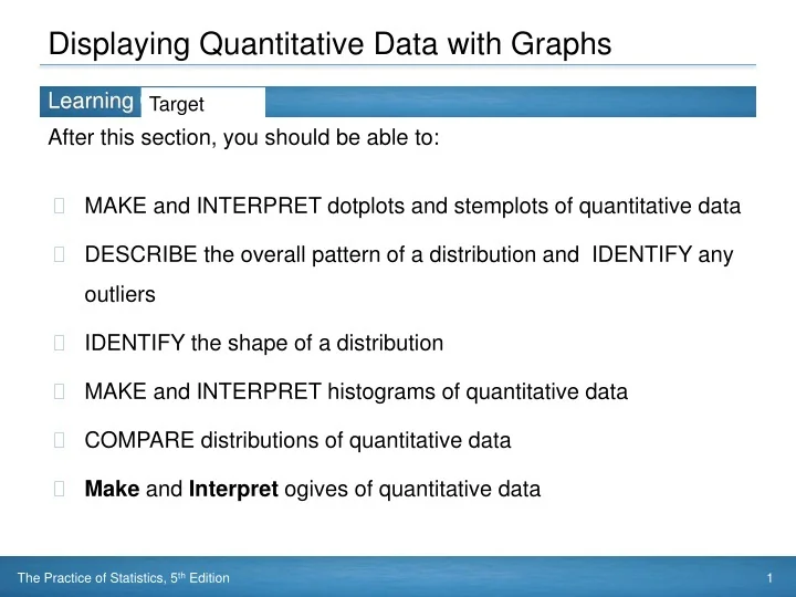 PPT - Displaying Quantitative Data with Graphs PowerPoint Presentation ...