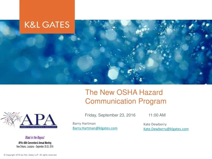 PPT - The New OSHA Hazard Communication Program PowerPoint Presentation ...