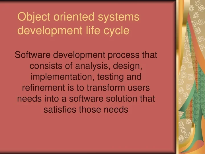 PPT - Object oriented systems development life cycle PowerPoint ...