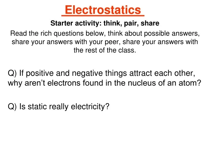 PPT - Electrostatics PowerPoint Presentation, free download - ID:9300490