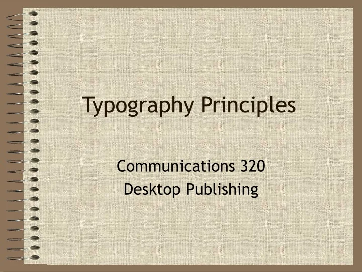 PPT - Typography Principles PowerPoint Presentation, free download - ID ...