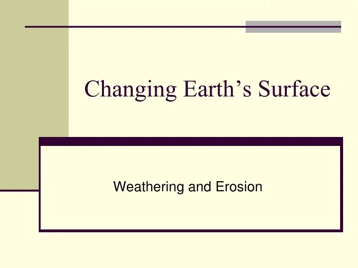 PPT - Changing Earth’s Surface PowerPoint Presentation, free download ...