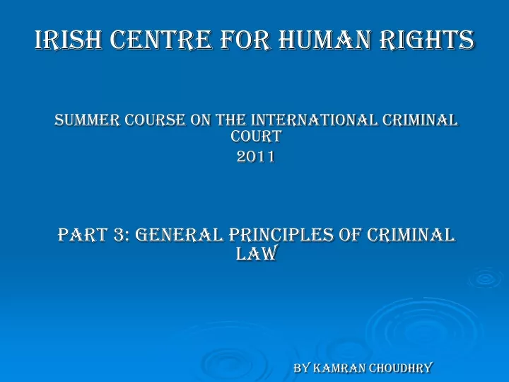 Ppt Irish Centre For Human Rights Powerpoint Presentation Free
