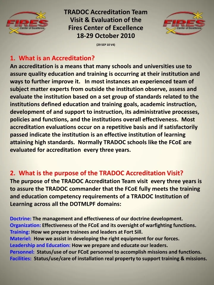 PPT - TRADOC Accreditation Team PowerPoint Presentation, free download ...