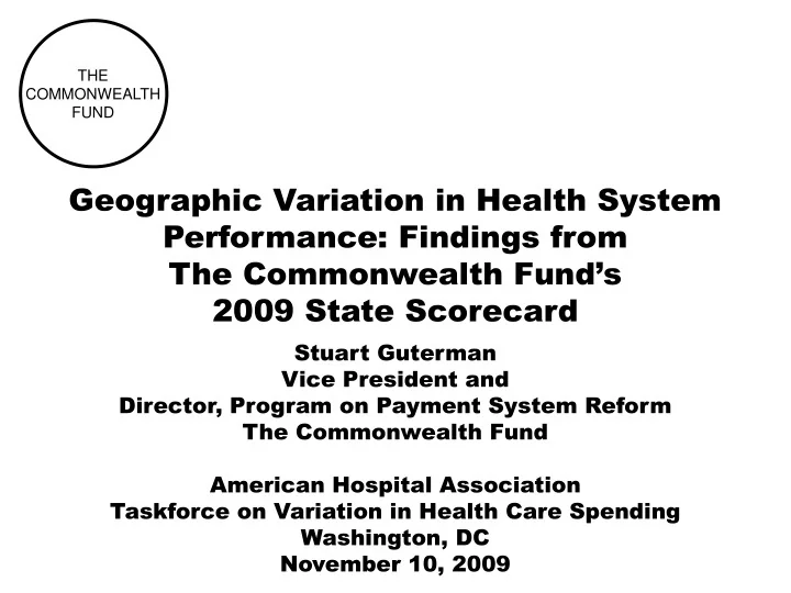 PPT - THE COMMONWEALTH FUND PowerPoint Presentation, free download - ID ...