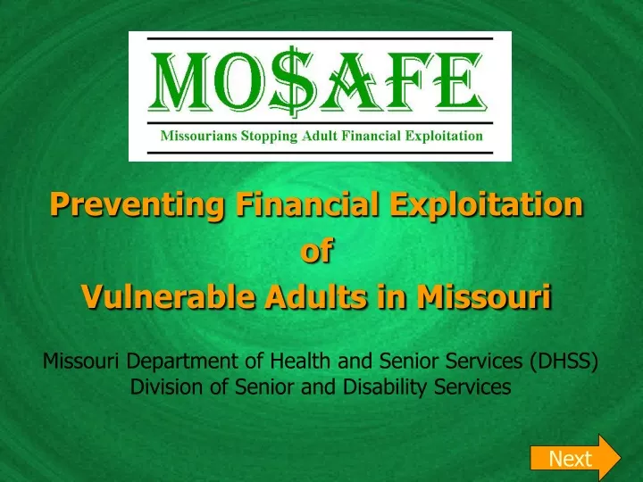 PPT - Preventing Financial Exploitation of Vulnerable Adults in ... PPT - Preventing Financial Exploitation of Vulnerable Adults in ...