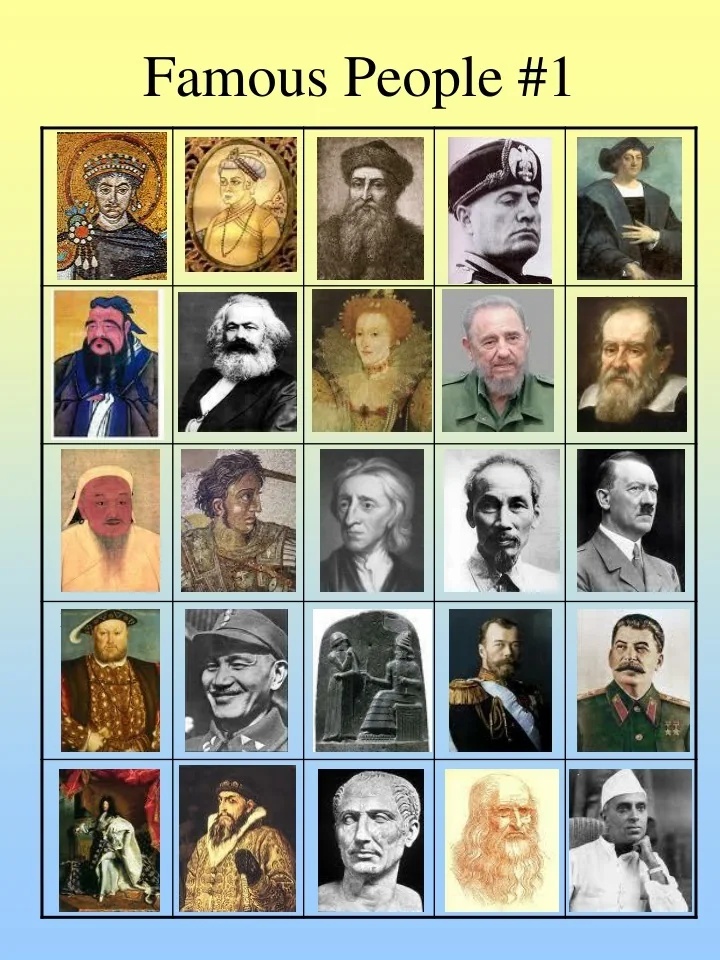 PPT - Famous People #1 PowerPoint Presentation, free download - ID:9307736