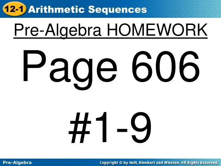 PPT - Pre-Algebra HOMEWORK PowerPoint Presentation, free download - ID ...