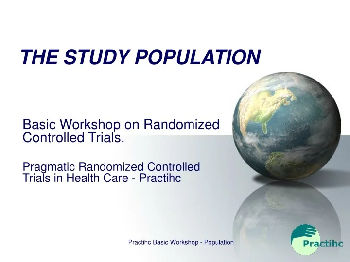 PPT - THE STUDY POPULATION PowerPoint Presentation, free download - ID ...