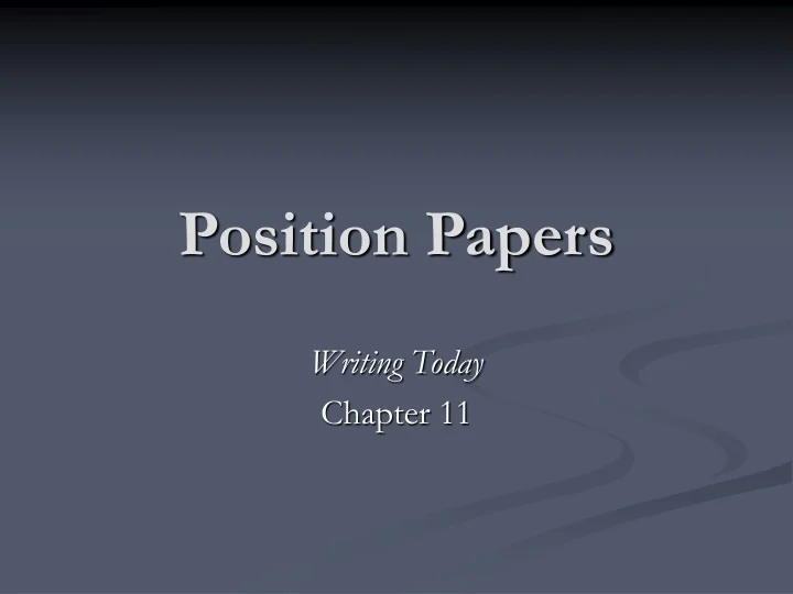 PPT - Position Papers PowerPoint Presentation, free download - ID:9309648