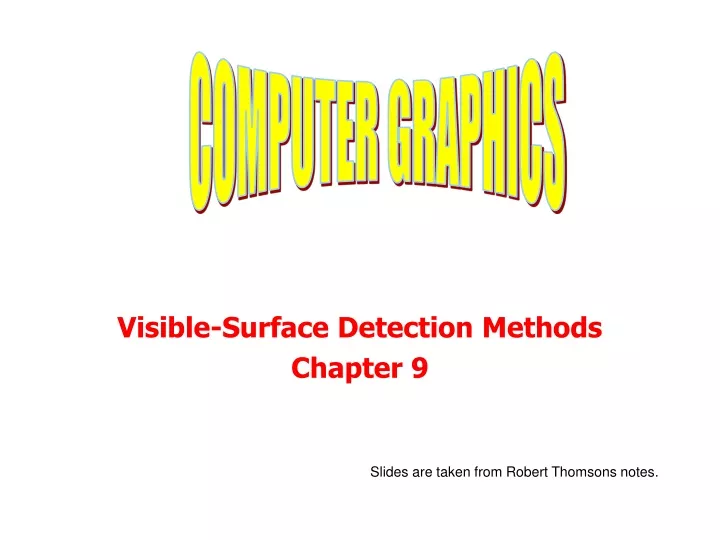 Ppt Visible Surface Detection Methods Chapter 9 Powerpoint Presentation Id 9311464