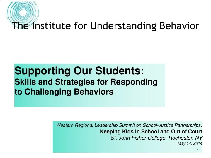 PPT - The Institute for Understanding Behavior PowerPoint Presentation ...