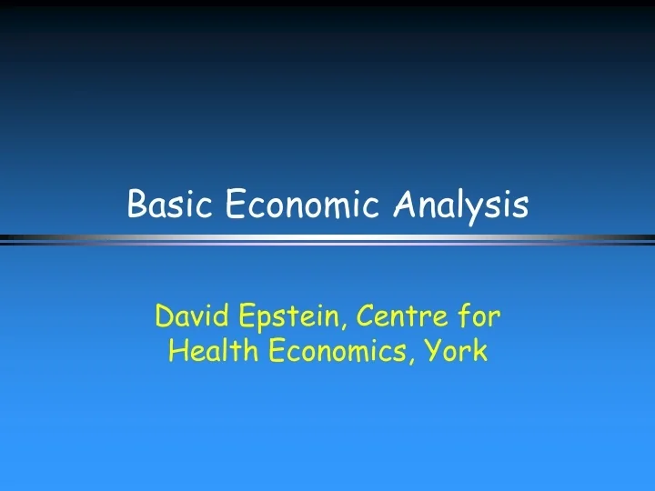PPT - Basic Economic Analysis PowerPoint Presentation, free download ...