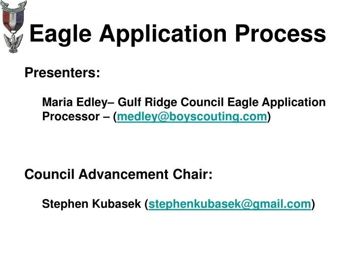 PPT - Eagle Application Process PowerPoint Presentation, free download ...