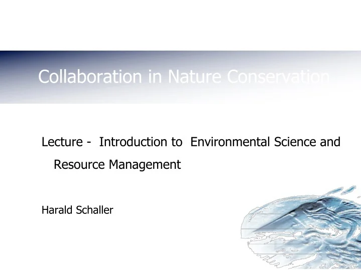PPT - Collaboration in Nature Conservation PowerPoint Presentation ...