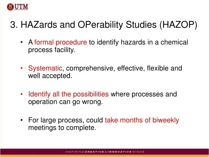 PPT - 3. HAZards and OPerability Studies (HAZOP) PowerPoint ...