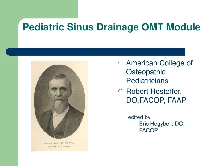 PPT - Pediatric Sinus Drainage OMT Module PowerPoint Presentation, free ...