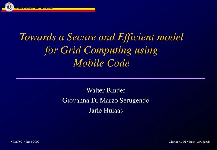 Ppt Towards A Secure And Efficient Model For Grid Computing Using