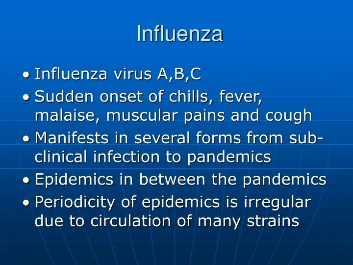 PPT - Influenza PowerPoint Presentation, free download - ID:9318001