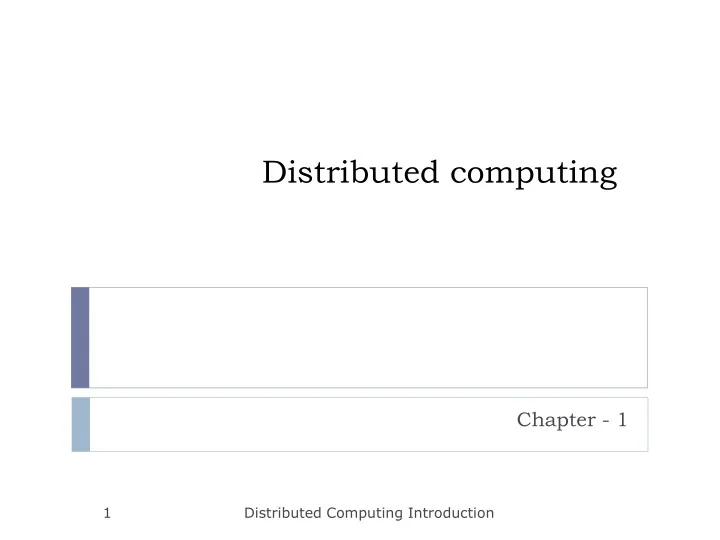 PPT - Distributed computing PowerPoint Presentation, free download - ID ...