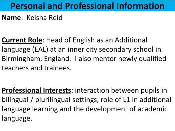 PPT - Personal and Professional Information PowerPoint Presentation ...