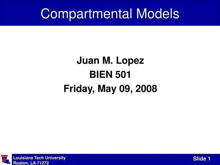 PPT - Compartmental Models PowerPoint Presentation, free download - ID ...