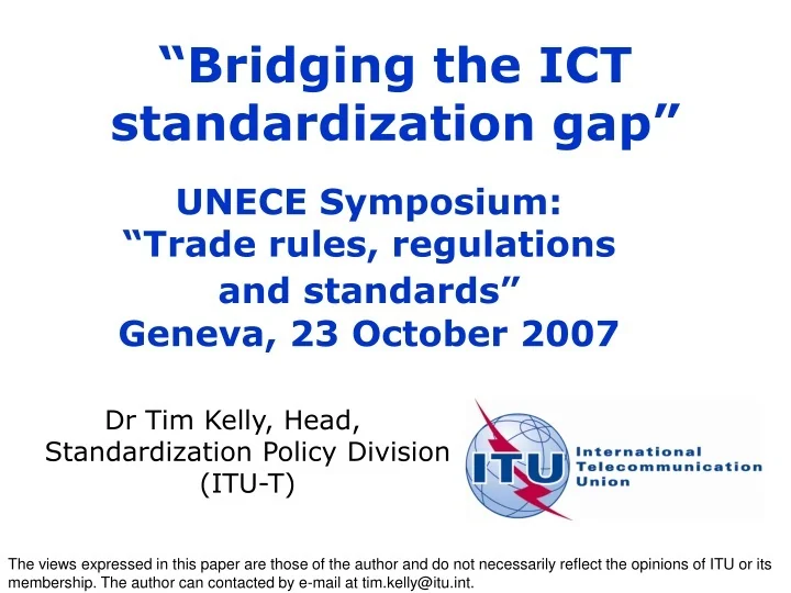 PPT - “Bridging the ICT standardization gap” PowerPoint Presentation ...