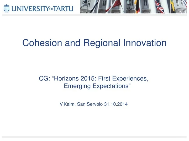 PPT - Cohesion and Regional Innovation PowerPoint Presentation, free ...
