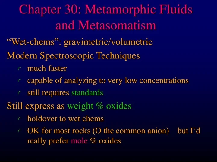 PPT - Chapter 30: Metamorphic Fluids and Metasomatism PowerPoint ...