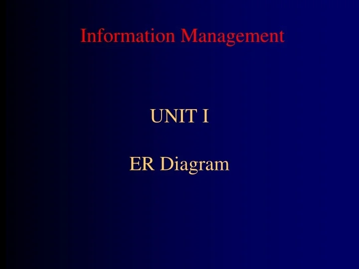 PPT - UNIT I ER Diagram PowerPoint Presentation, free download - ID:9323547