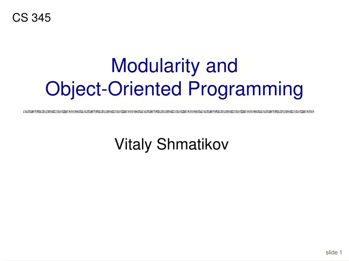 Ppt Modularity And Object Oriented Programming Powerpoint Presentation Id9323650 3320