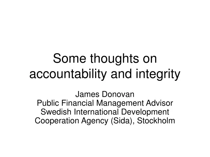 PPT - Some thoughts on accountability and integrity PowerPoint ...