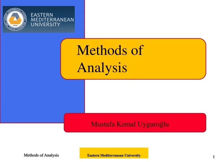 PPT - Methods of Analysis PowerPoint Presentation, free download - ID ...