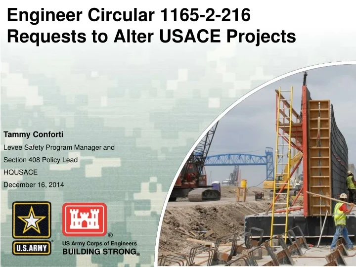 PPT - Engineer Circular 1165-2-216 Requests to Alter USACE Projects ...