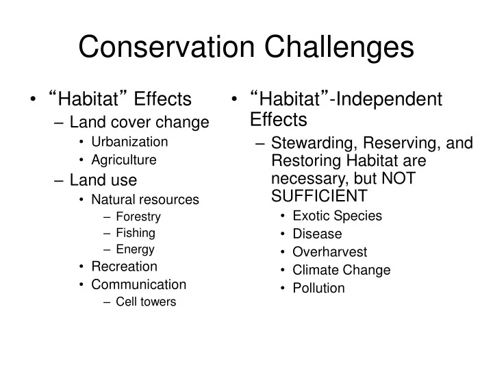 PPT - Conservation Challenges PowerPoint Presentation, free download ...