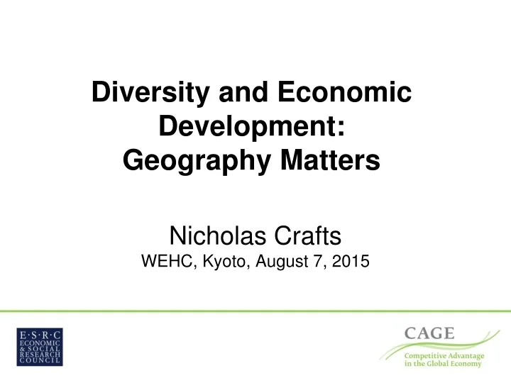 PPT - Diversity and Economic Development: Geography Matters PowerPoint ...
