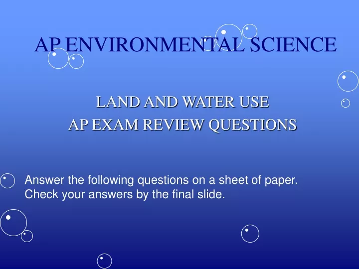 PPT - AP ENVIRONMENTAL SCIENCE PowerPoint Presentation, free download ... PPT - AP ENVIRONMENTAL SCIENCE PowerPoint Presentation, free download ...