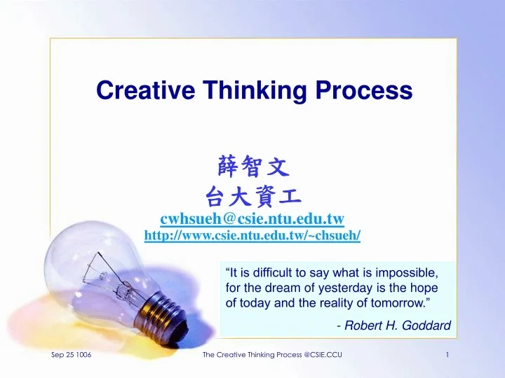 PPT - Creative Thinking Process PowerPoint Presentation, free download ...